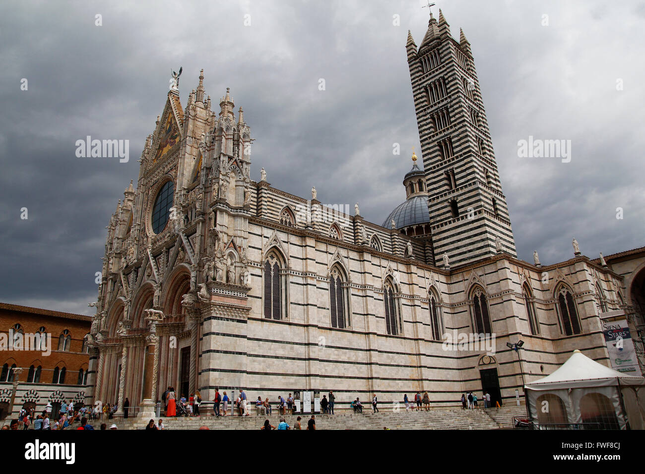 The famous cathedral in Siena, dedicated to Santa Maria Assunta Stock ...