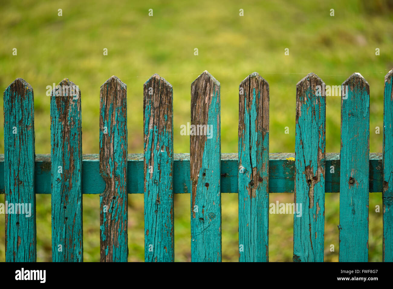 Vertical green wooden fence with green background Stock Photo - Alamy
