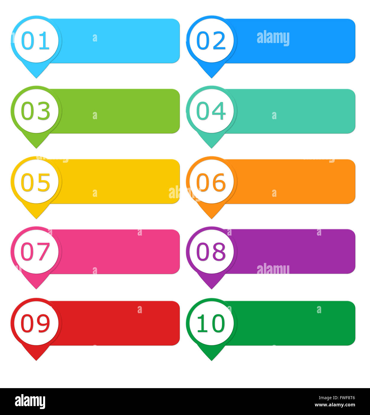 Set of colorful buttons for website menu or design Stock Photo - Alamy