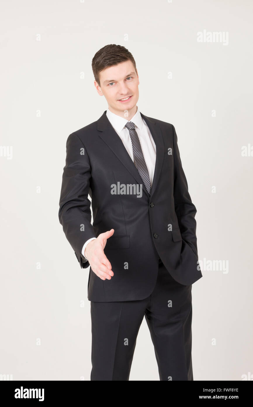 Businessman one handshake hi-res stock photography and images - Alamy