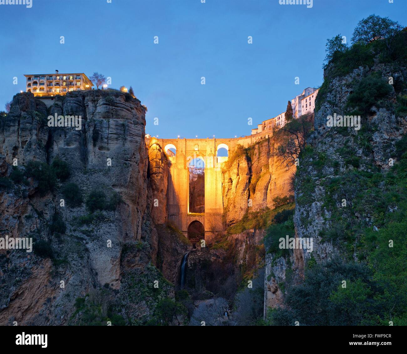 A colour rendition taken in the evening of the famous lit up puente ...