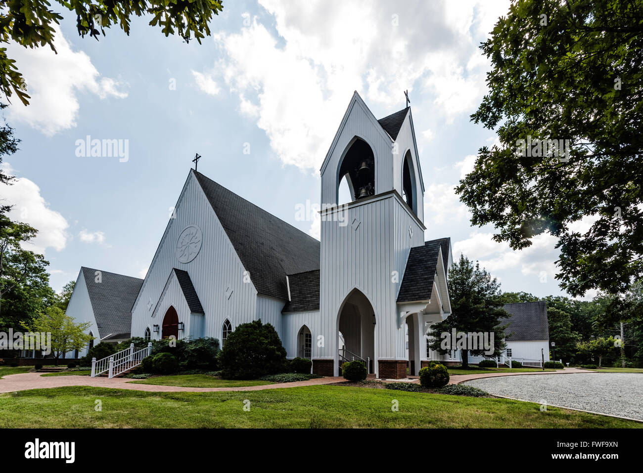 Exterior church building bell tower Stock Photo - Alamy