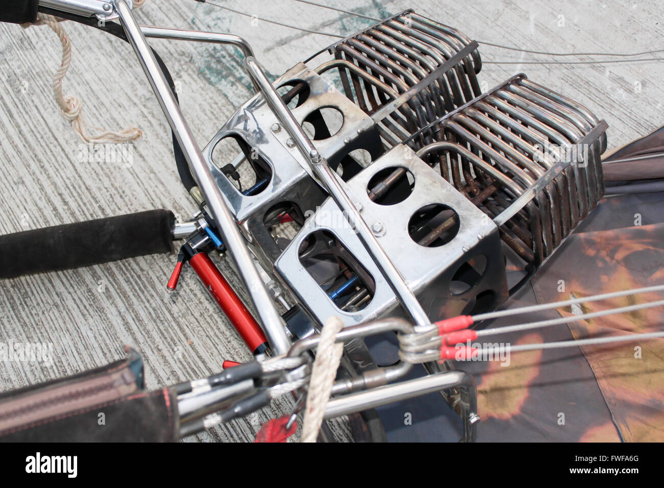 Hot Air Balloon burners . Components of thermal balloon Stock Photo - Alamy