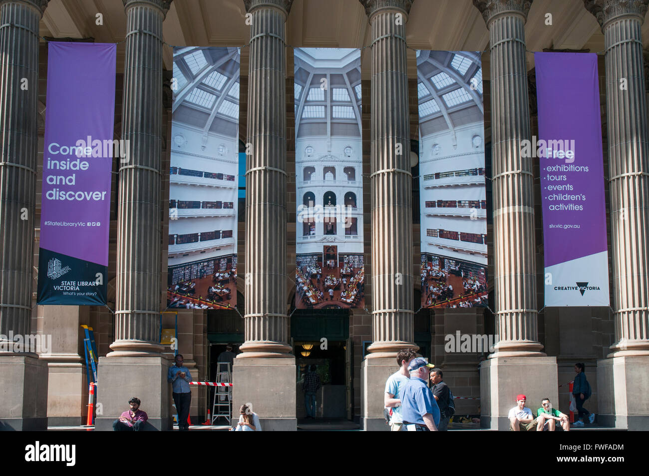 Main entrance of the State Library of Victoria, Melbourne, Australia ...