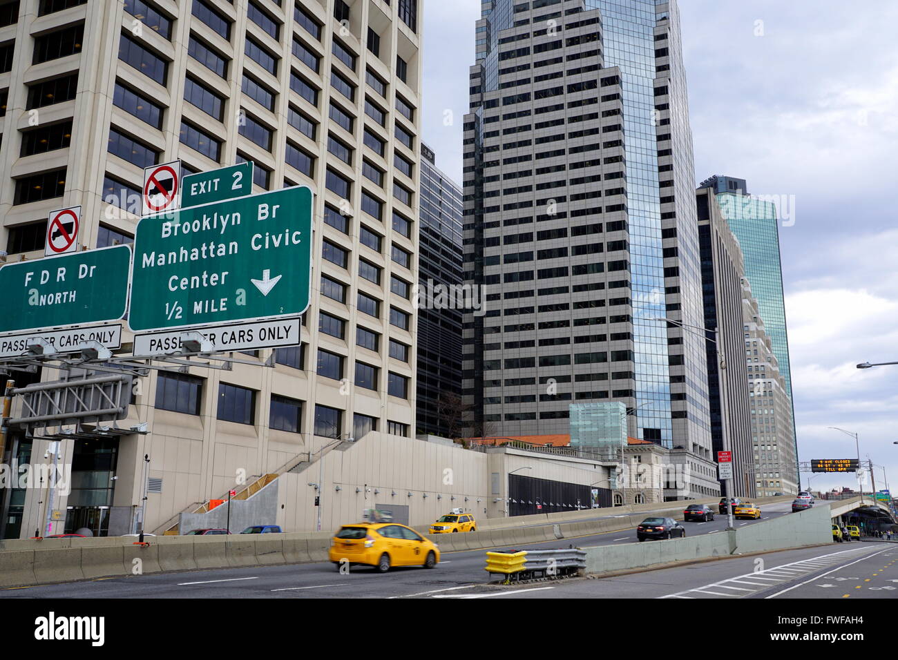 Heading North on the FDR Drive, Lower Manhattan, NYC, NY, USA Stock ...