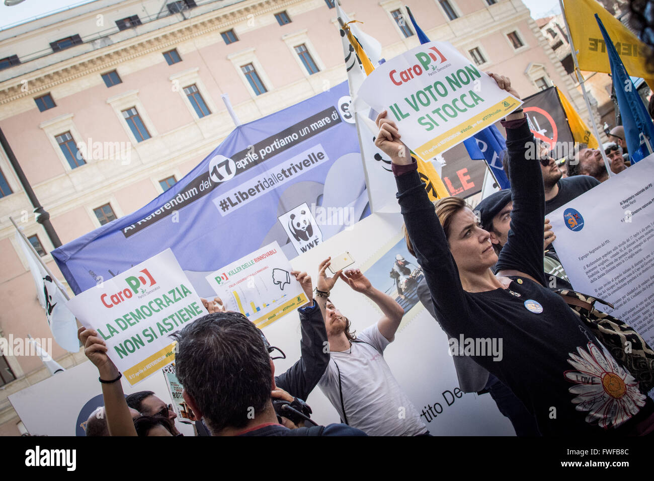 Rome, Italy. 04th Apr, 2016. A moment of protest during the open letter ...