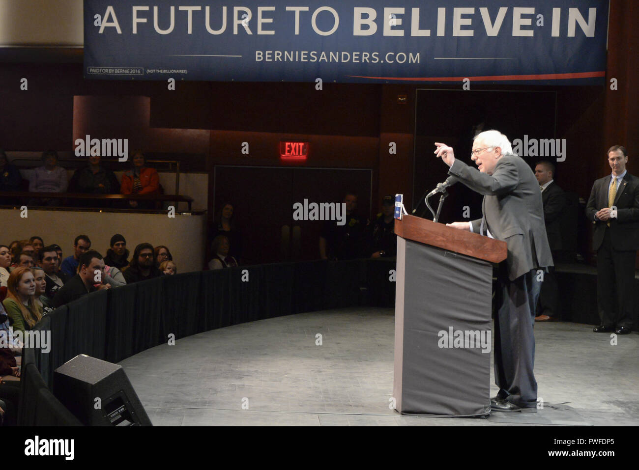 Appleton, Wisconsin, USA. 31st Mar, 2016. BERNIE SANDERS Wisconsin ...
