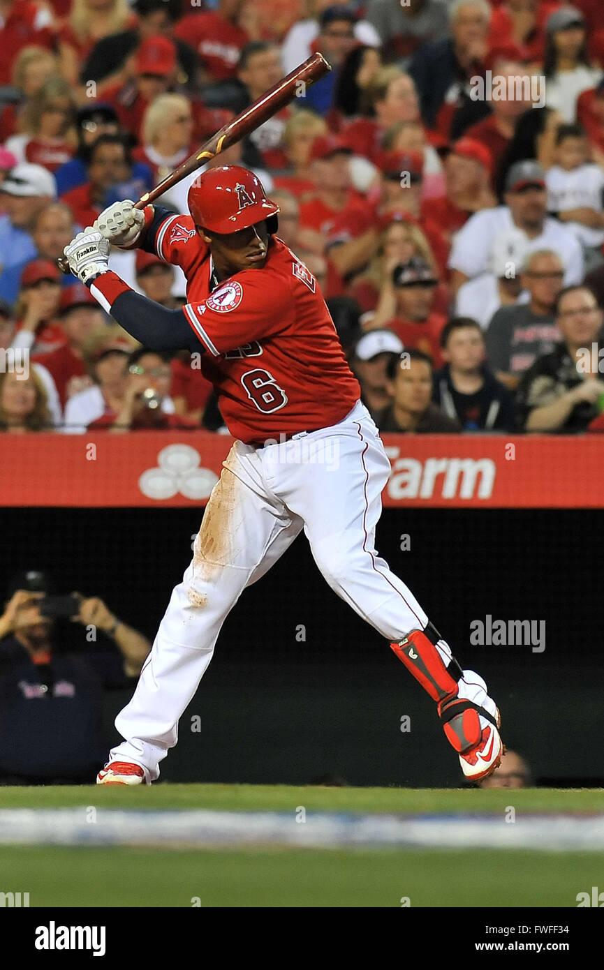 Anaheim, CA. 4th Apr, 2016. Los Angeles Angels third baseman Yunel ...