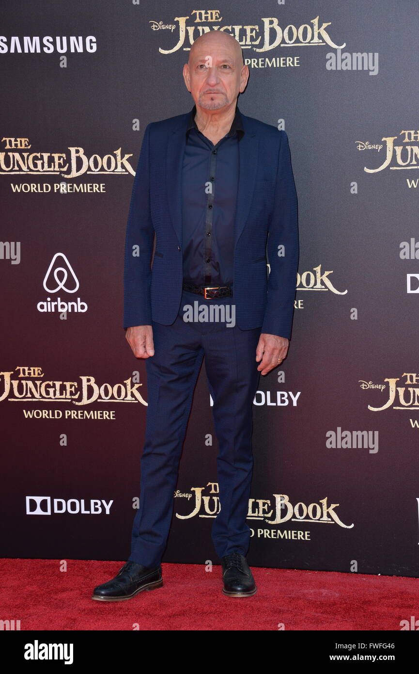Los Angeles, California, USA. April 4, 2016. Actor Sir Ben Kingsley at ...