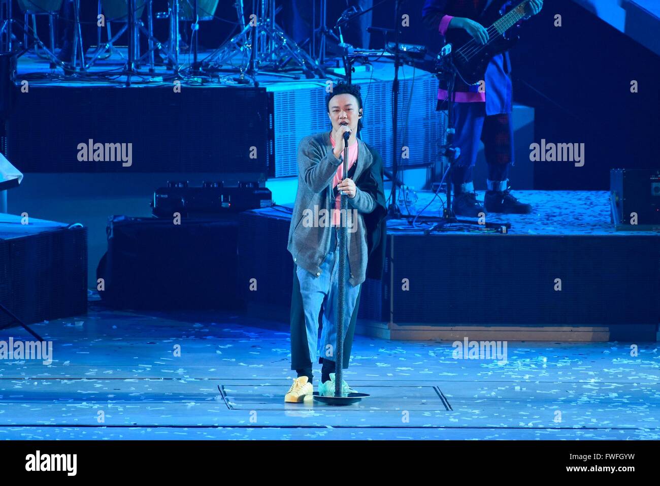 Eason Chan on the live of his concert in Taipei, Taiwan, China on 04th ...