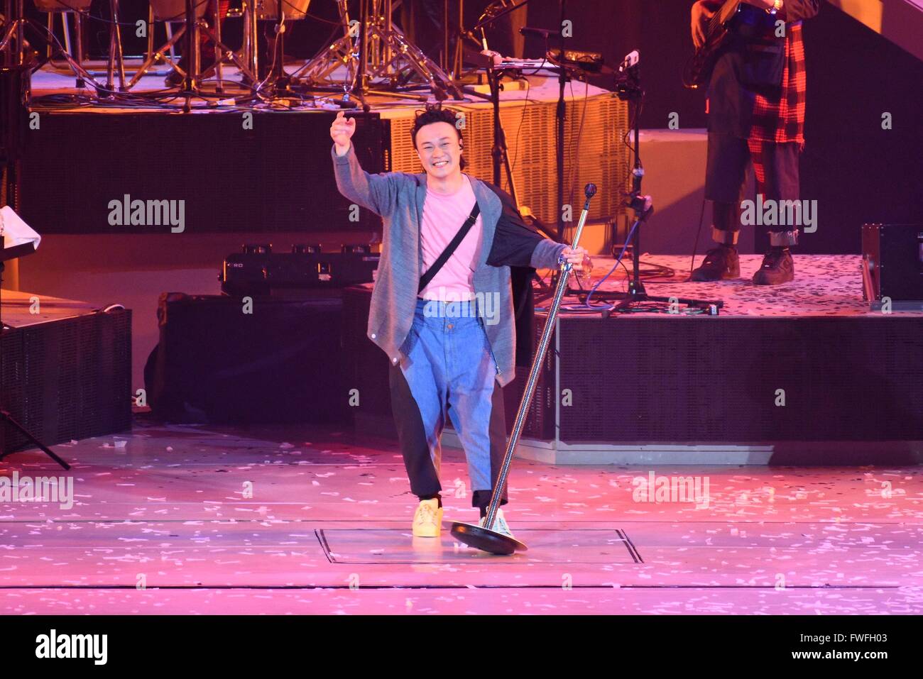 Eason Chan on the live of his concert in Taipei, Taiwan, China on 04th ...