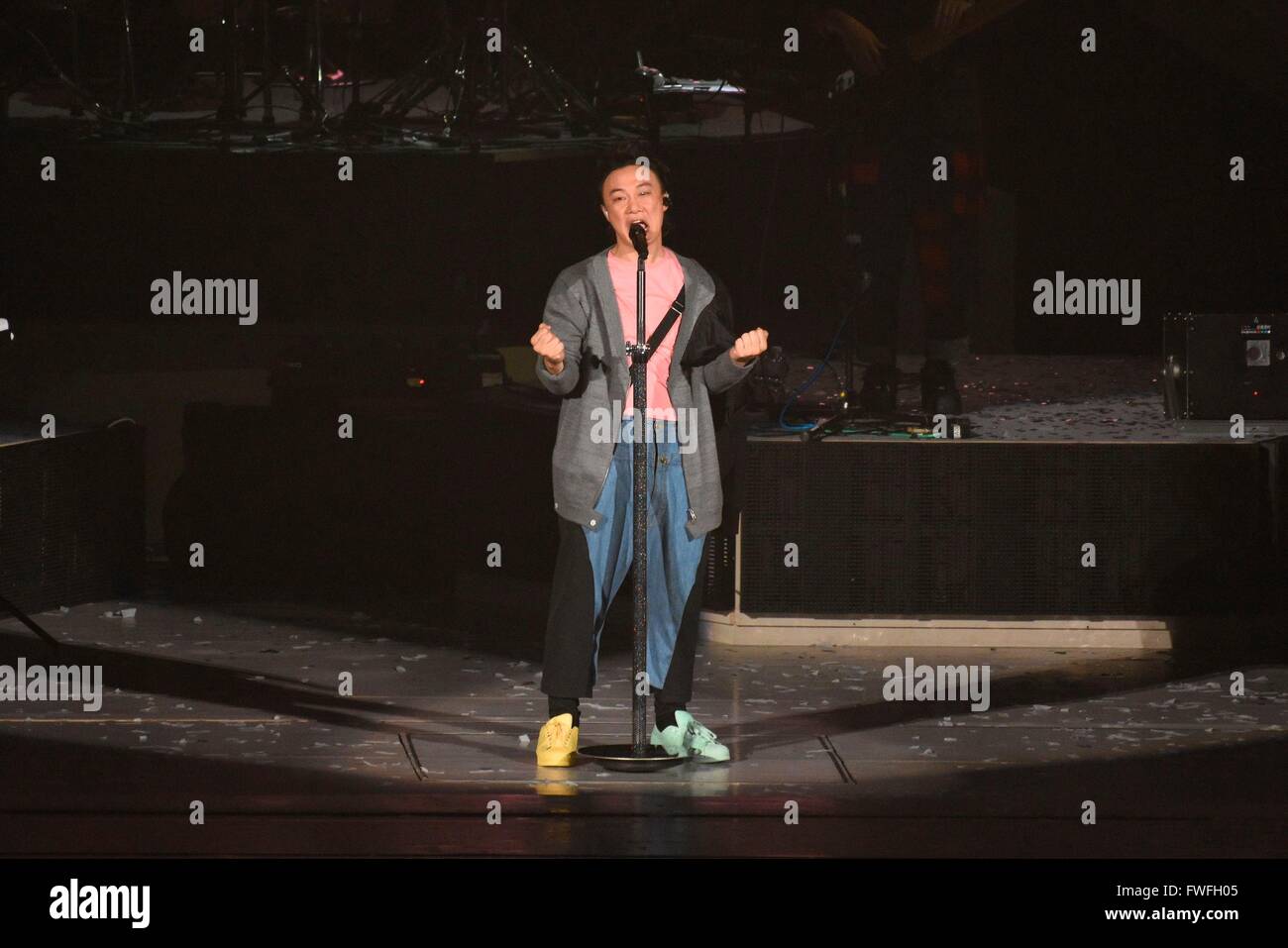 Eason Chan on the live of his concert in Taipei, Taiwan, China on 04th ...