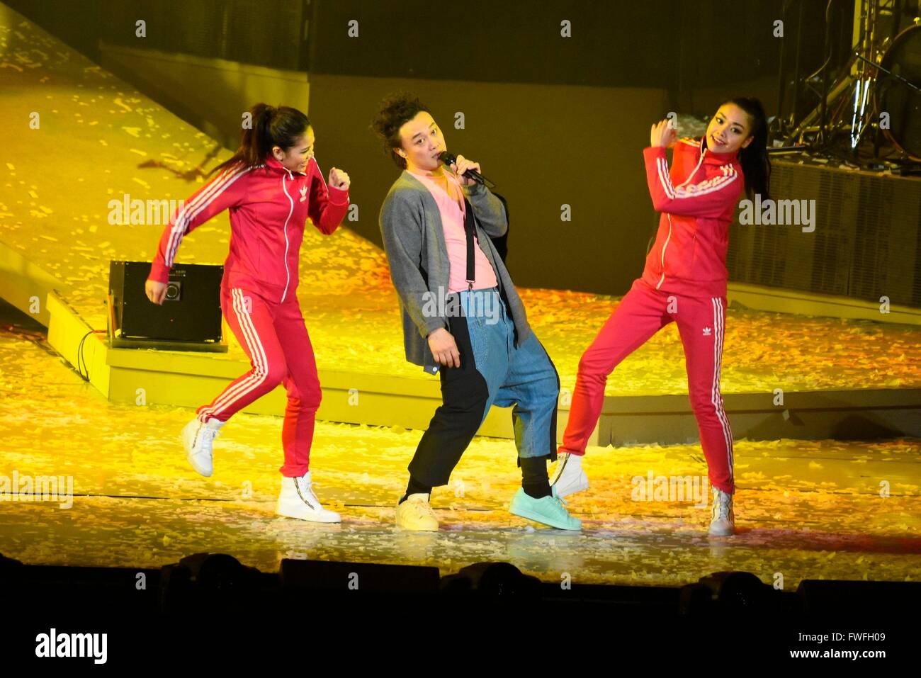 Eason Chan on the live of his concert in Taipei, Taiwan, China on 04th ...