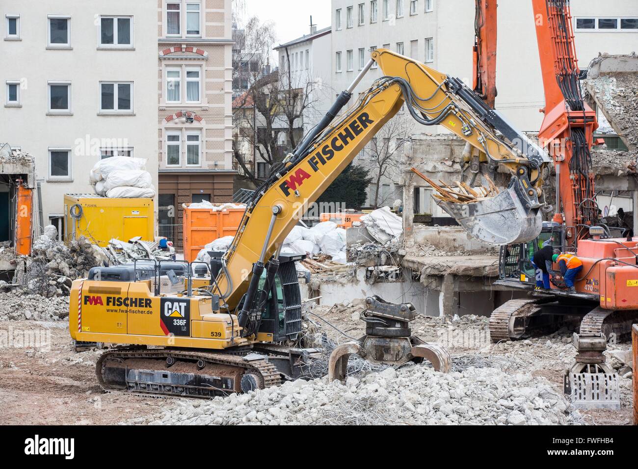 Brand new Caterpillar 336F LN excavator demolish a former children ...
