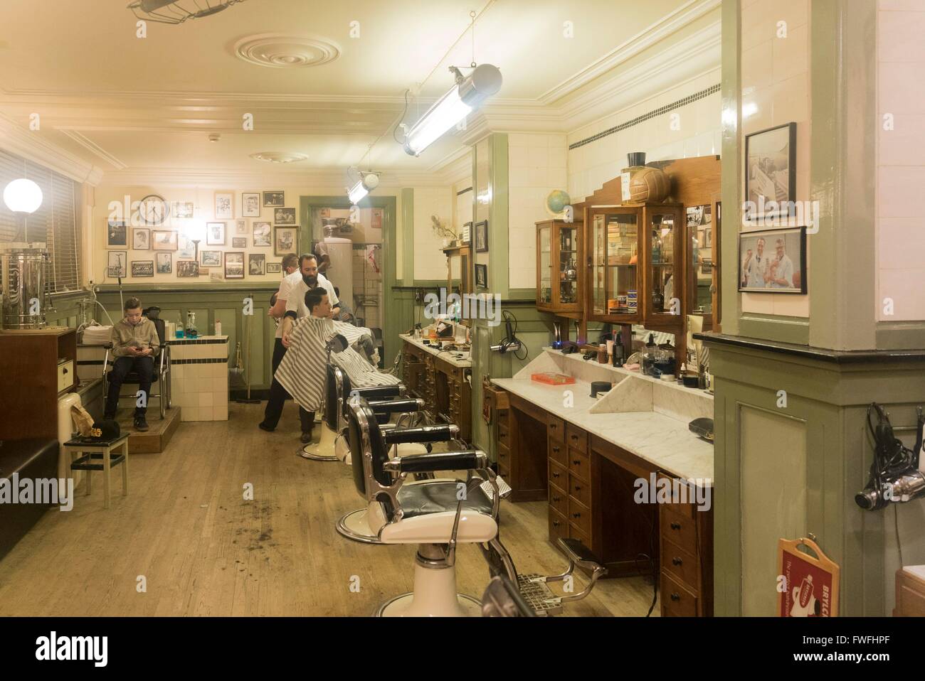 historic Barbershop, Hotel New York, Rotterdam, 8.1.2016 Stock Photo ...