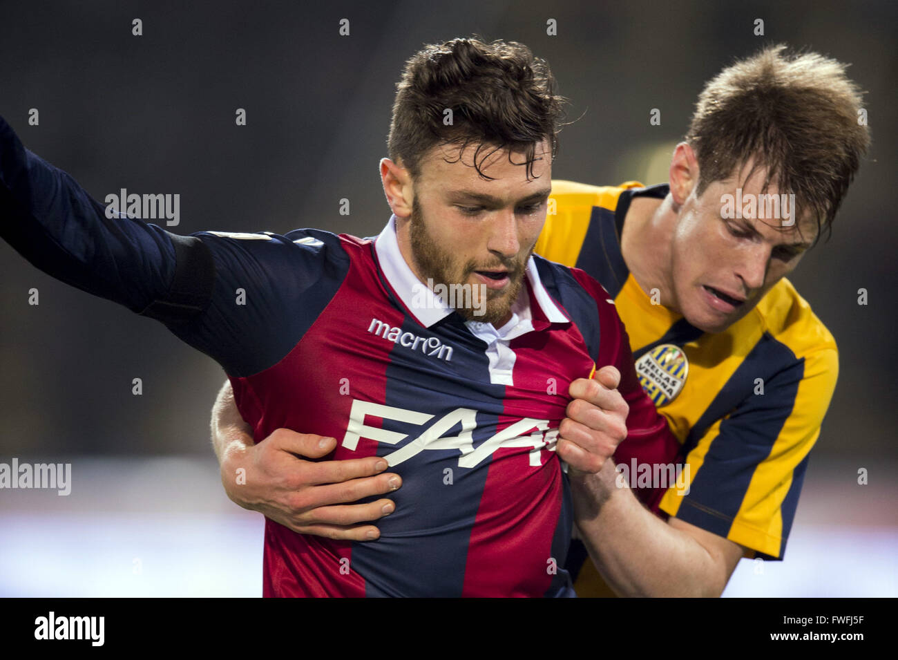 Bologna, Italy. 4th Apr, 2016. Luca Rizzo (Bologna), Michelangelo ...