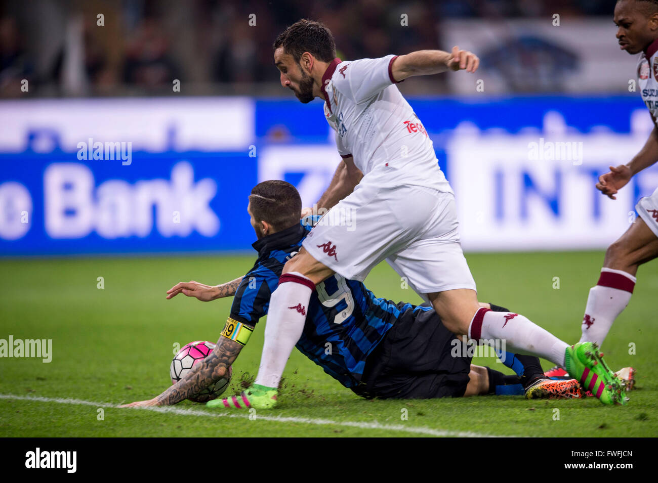 Mauro Icardi (Inter), Cristian Molinaro (Torino), APRIL 3, 2016 ...