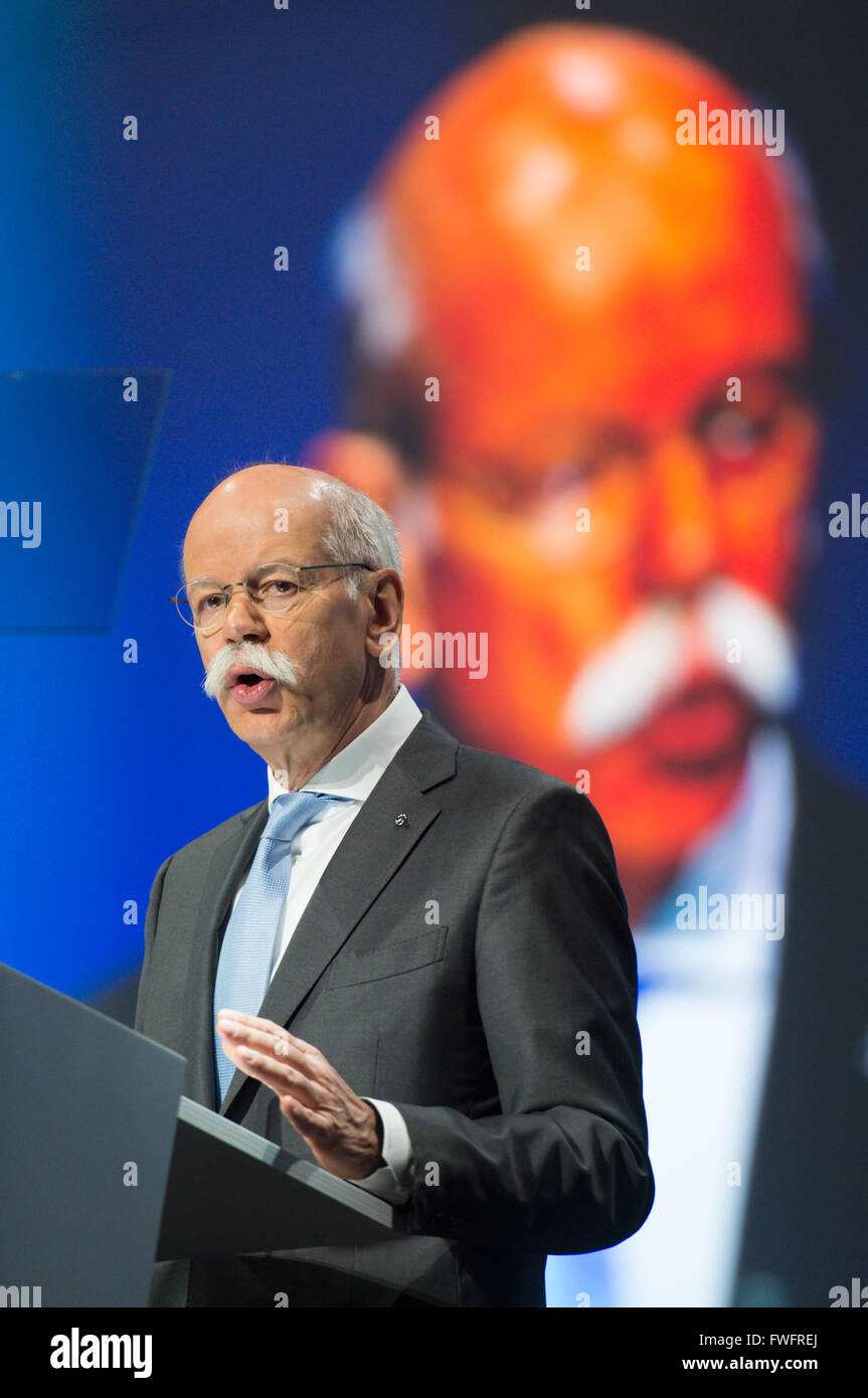 Berlin, Germany. 6th Apr, 2016. Dieter Zetsche, Chairman of Daimler AG ...