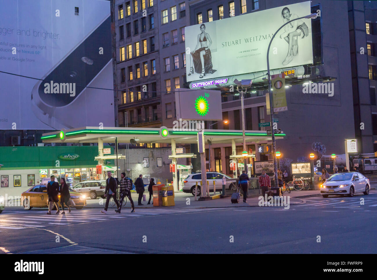 The BP gas station on Houston Street in Soho is seen on Tuesday, March ...