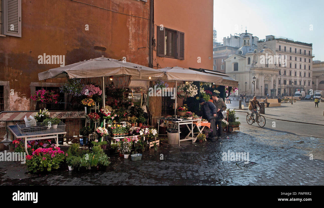 ROME,ITALY: flower stand Stock Photo - Alamy