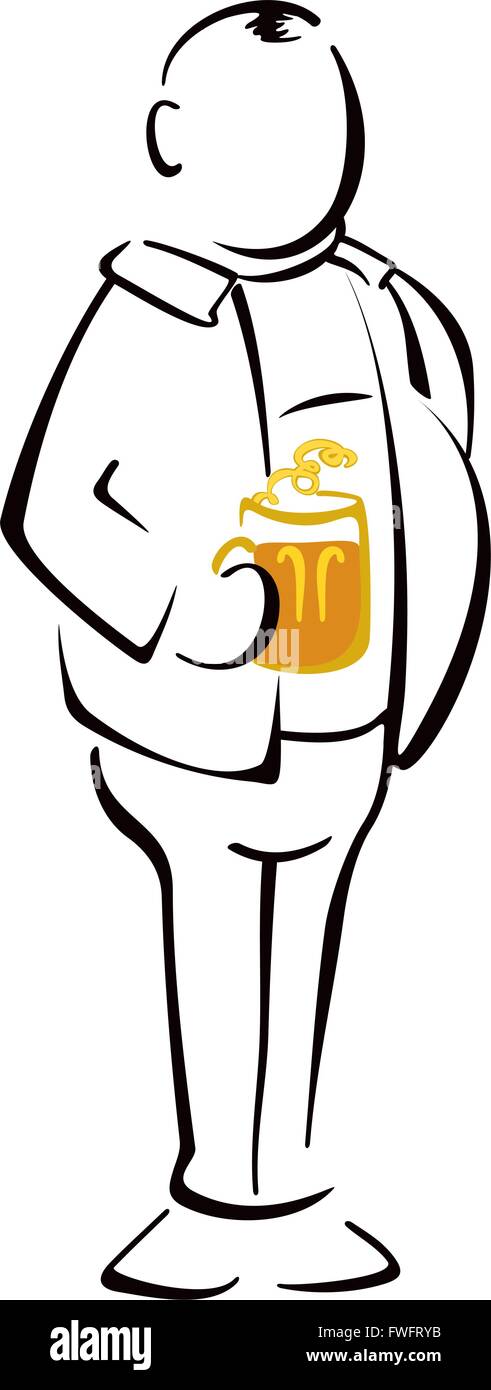 Cartoon man drinking beer hi-res stock photography and images - Alamy