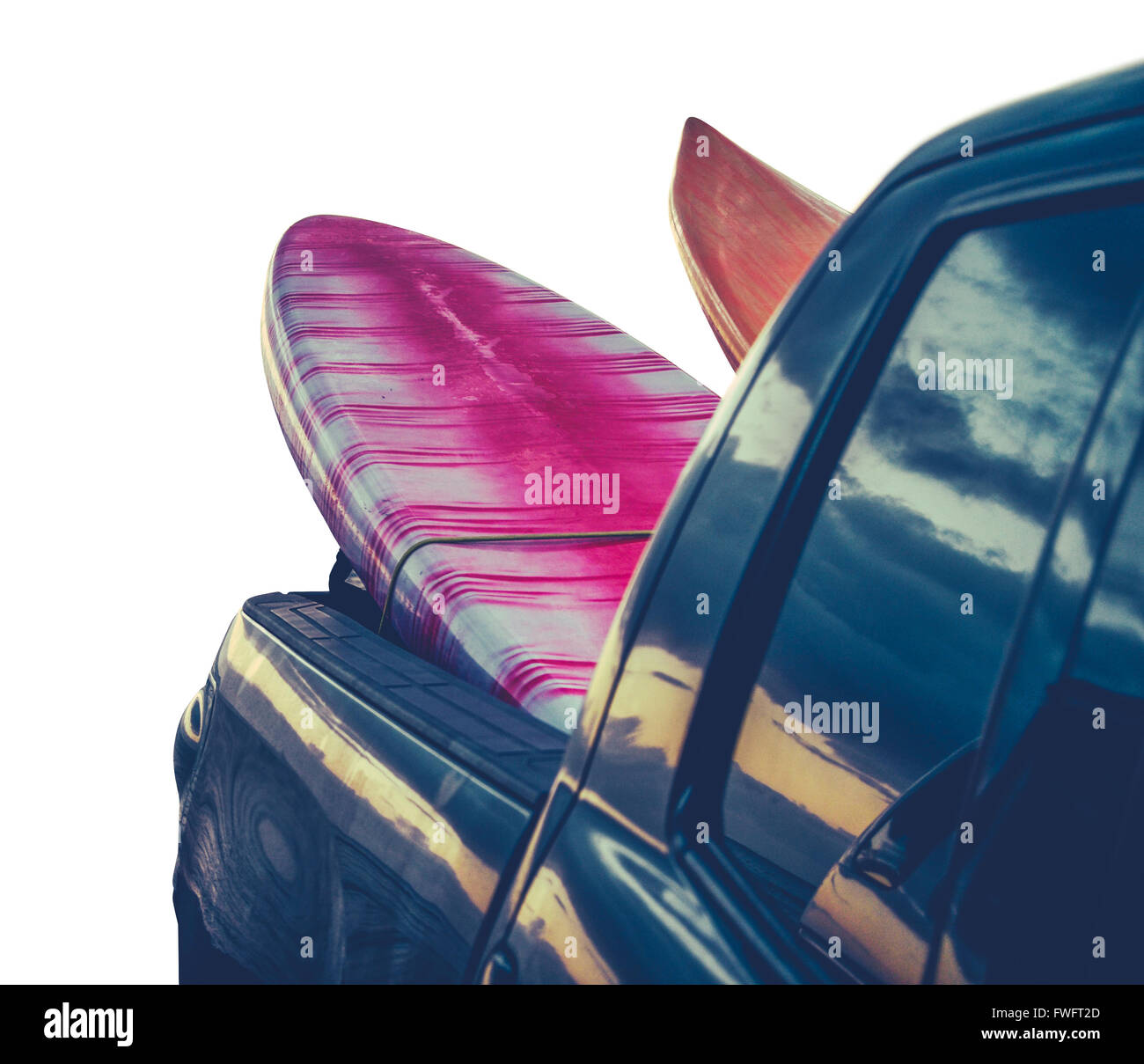 Vintage car surfboards beach in hi-res stock photography and images - Alamy