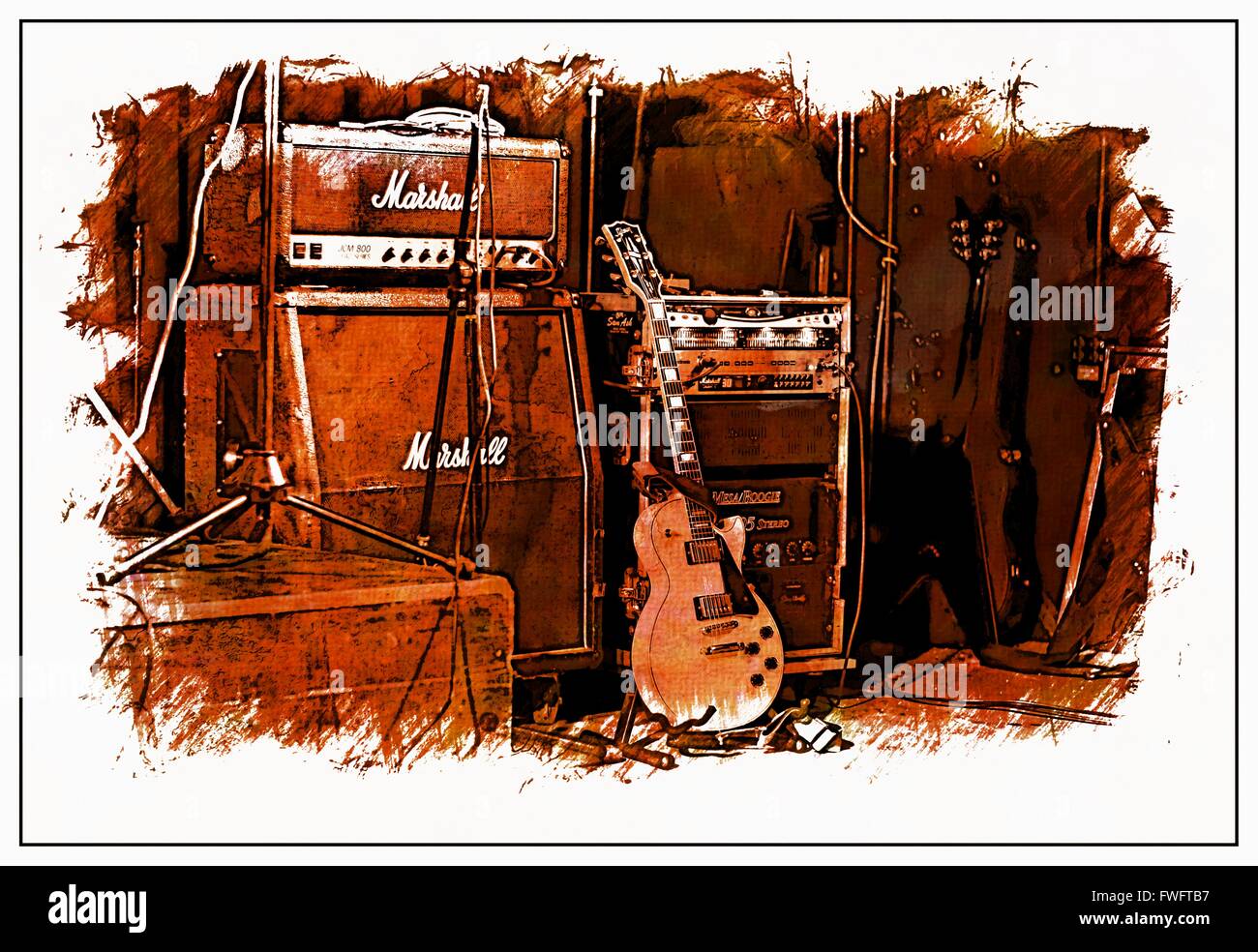 Musical instruments collage hi-res stock photography and images - Alamy
