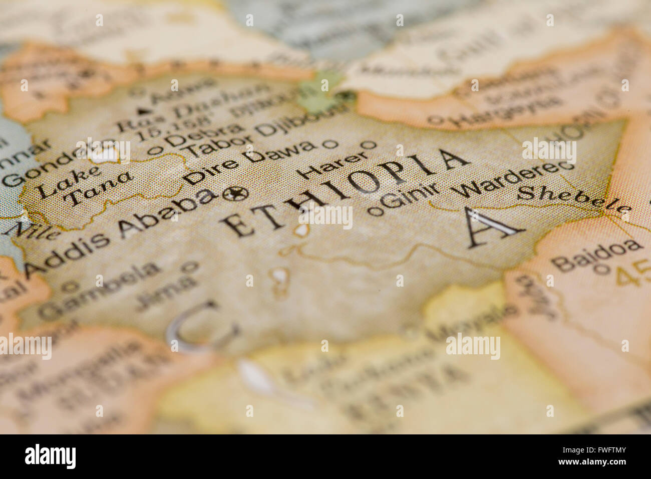 Ethiopia country map on hi-res stock photography and images - Alamy