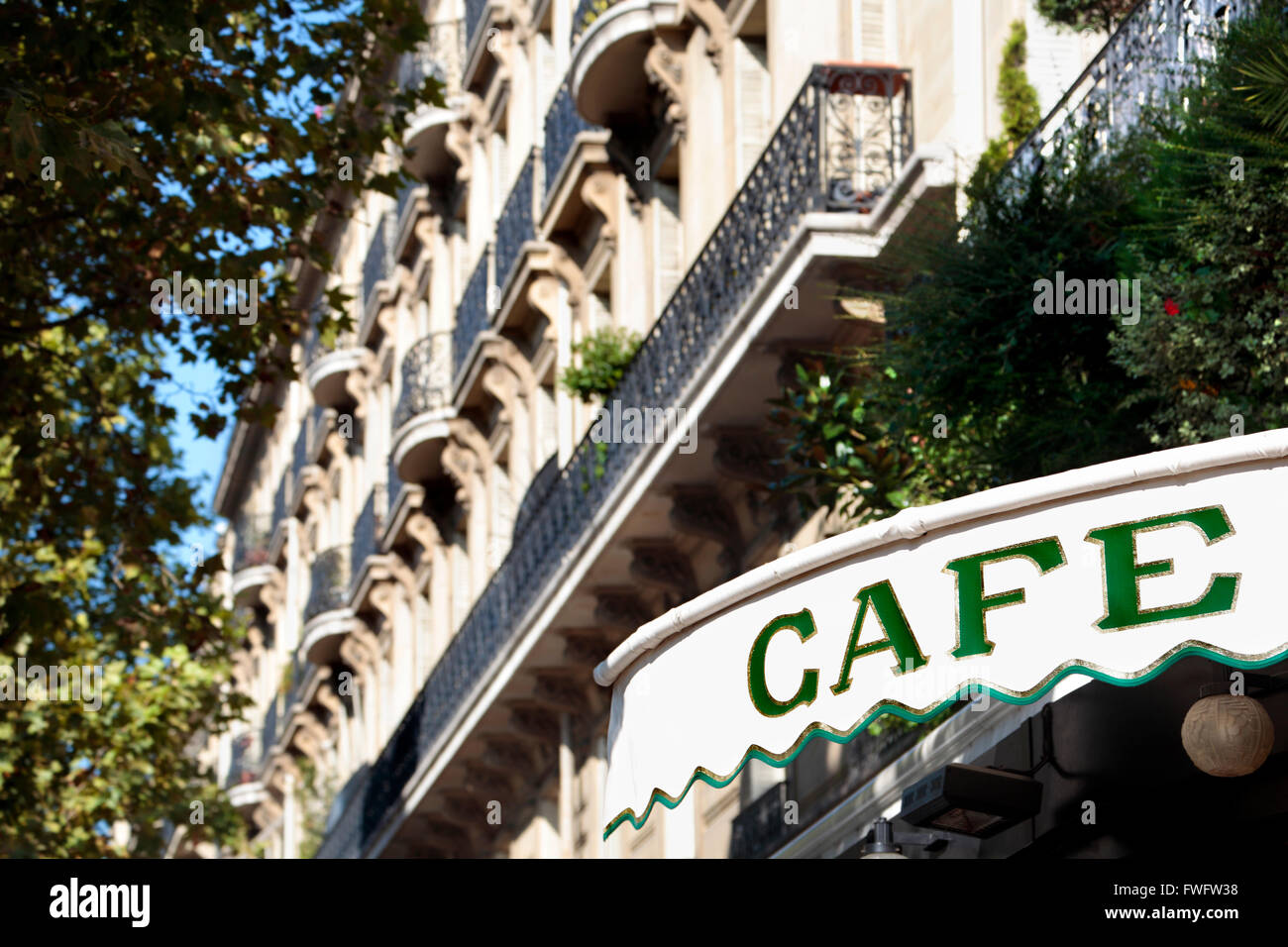 Cafe sign Paris France Stock Photo - Alamy