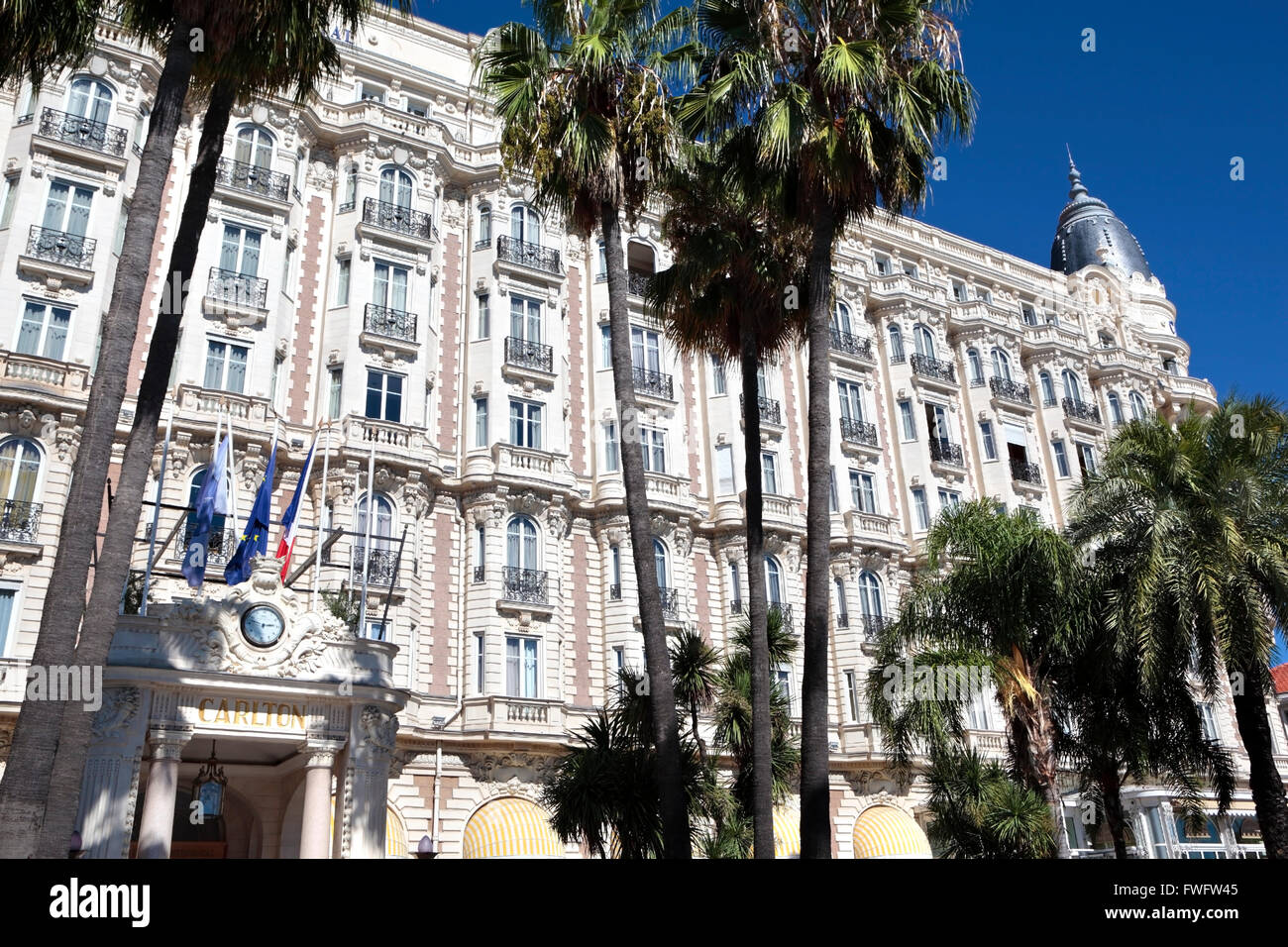 Front entrance and facade of the famous Carlton International Hotel ...