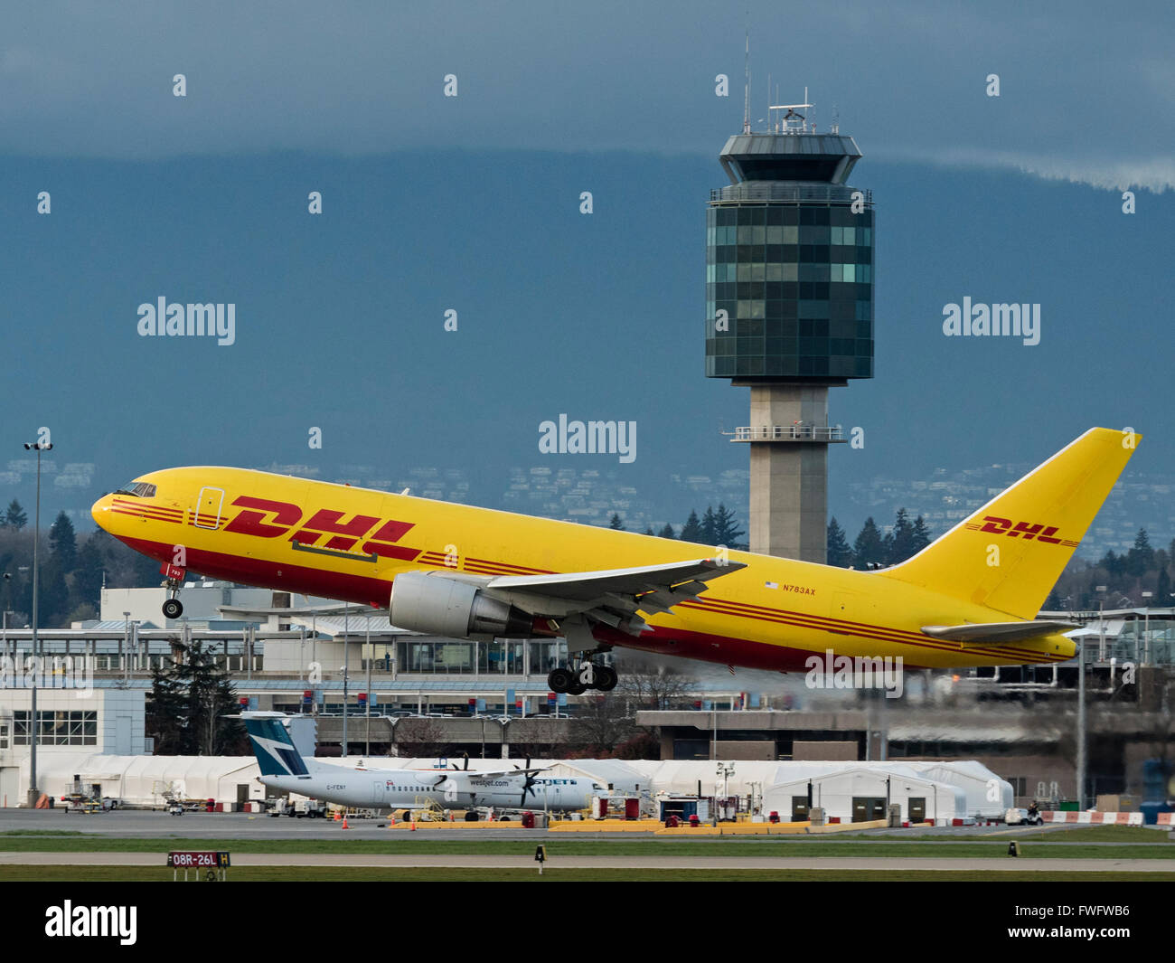 ABX Air Boeing 767 (N783AX) package freighter painted in DHL livery ...