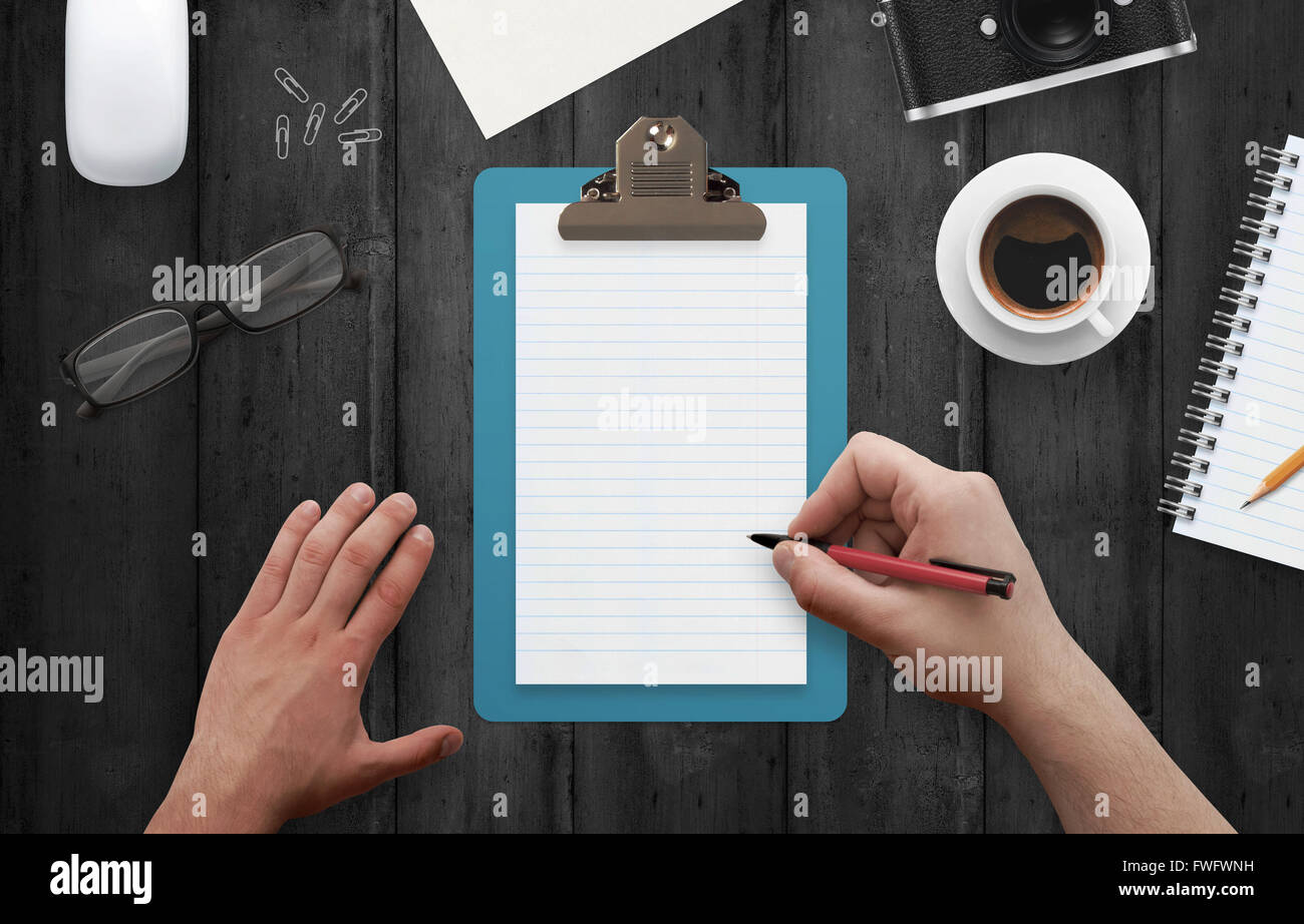 Top view man notepad hi-res stock photography and images - Alamy