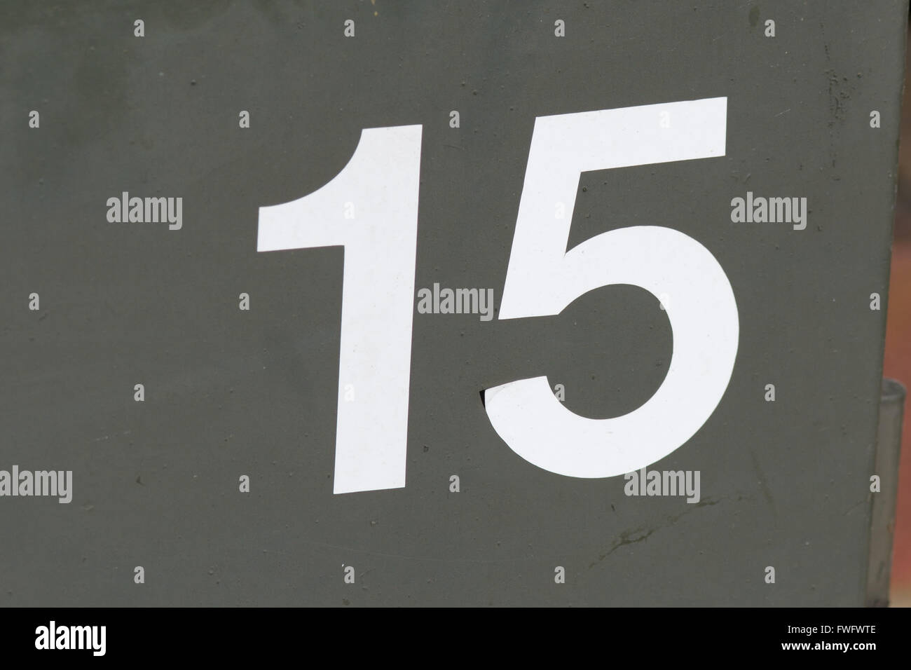 House number 15 sign Stock Photo - Alamy