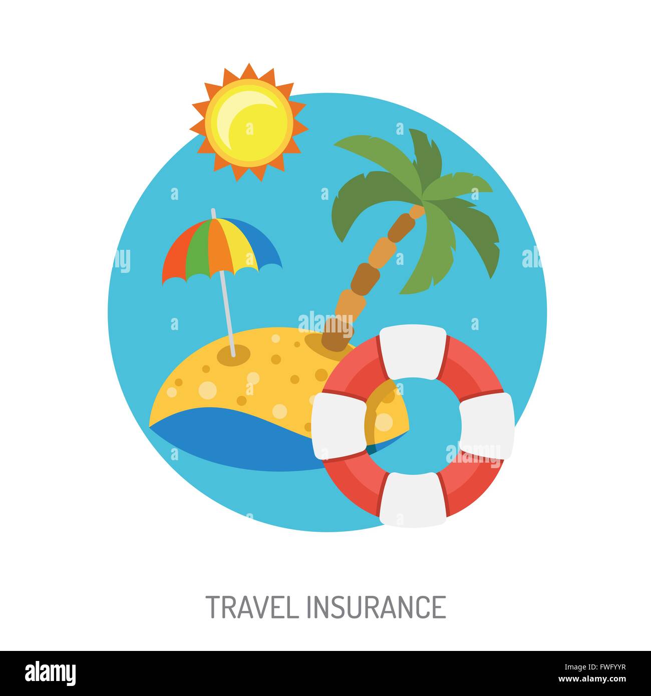 Travel Insurance Flat Icon Stock Vector Image & Art - Alamy