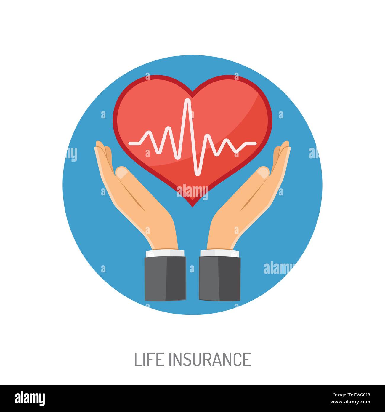 Flat hand heart symbol Stock Vector Images - Alamy