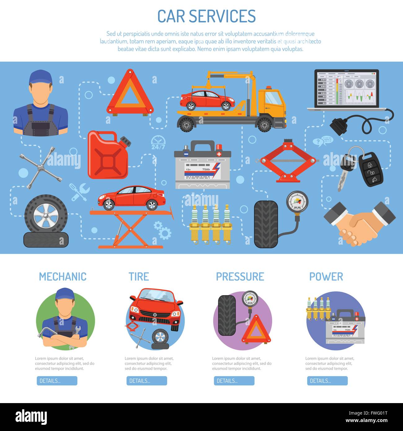 Car Service Infographics Stock Vector Image & Art - Alamy