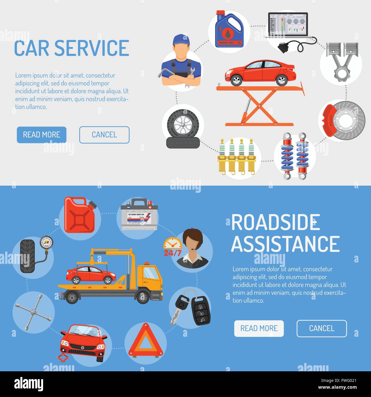 Car Service Banners Stock Vector Image & Art - Alamy