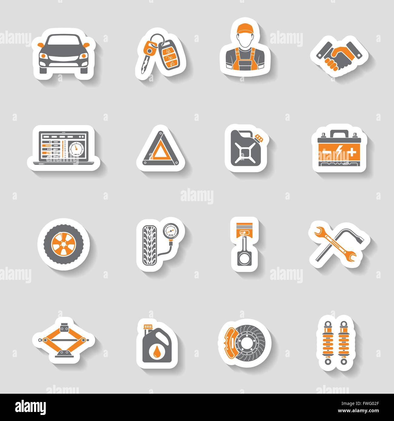 Car Service Vector Icons Sticker Set Stock Vector Image & Art - Alamy