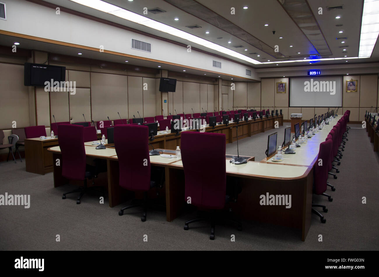 Prepare Meeting room for seminar Stock Photo - Alamy