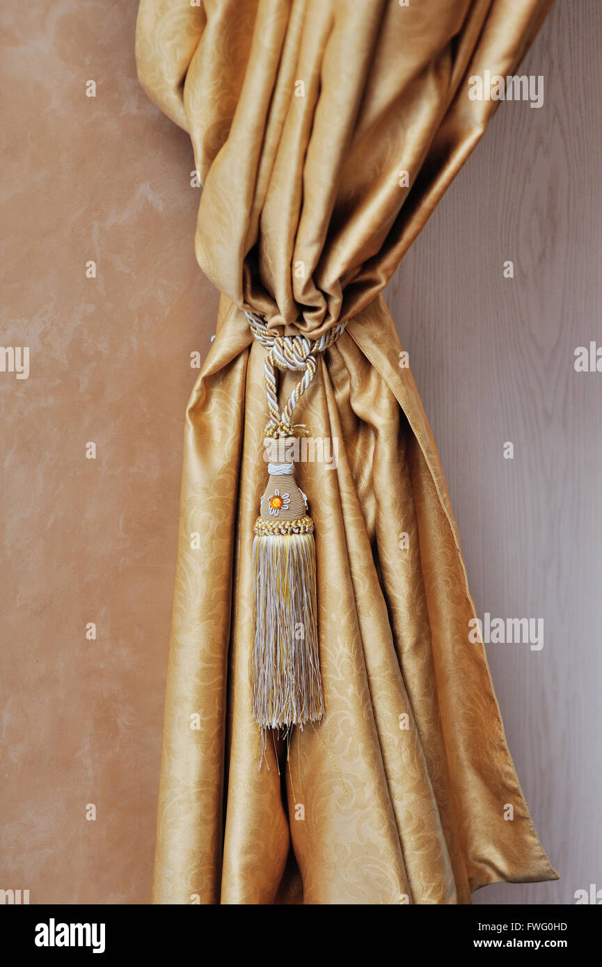 Luxury golden curtain Stock Photo - Alamy