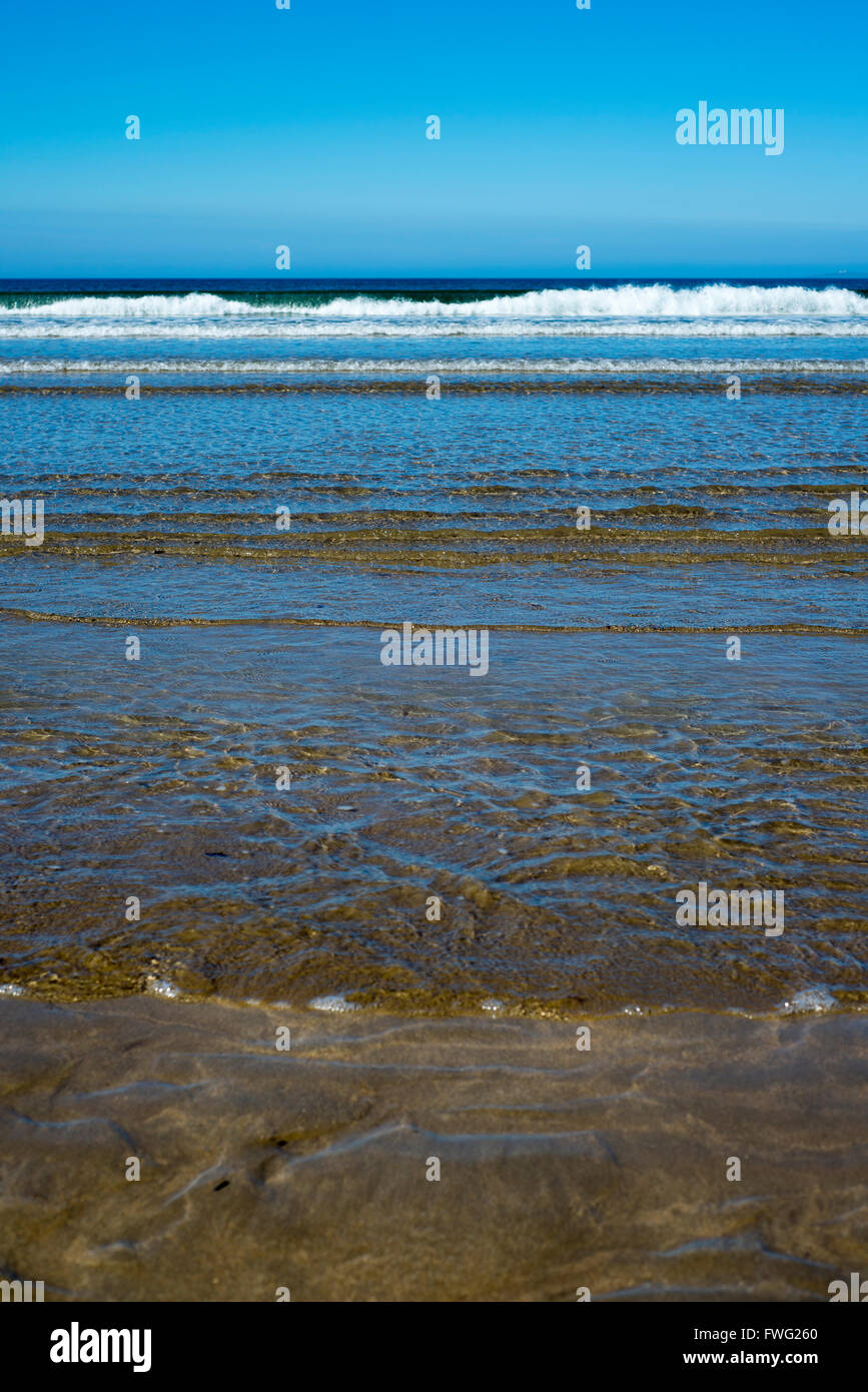 calm soft waves lashing onto ballybunion beach in county kerry ireland ...