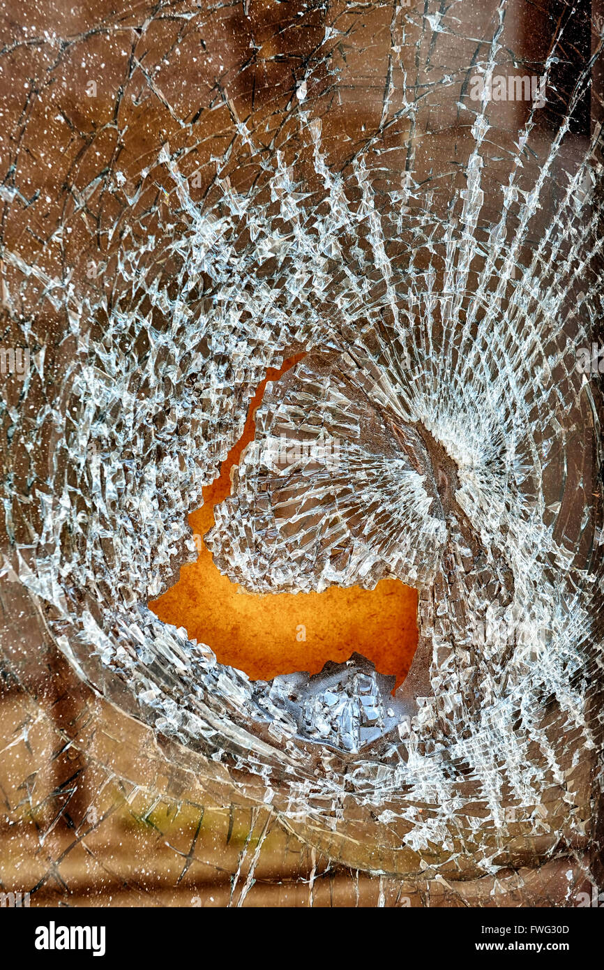 View through broken window Stock Photo - Alamy