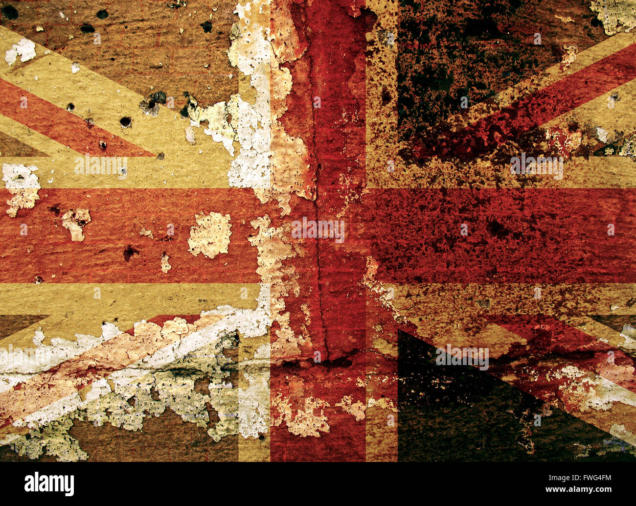Grunge Union flag on an old wall Stock Photo - Alamy
