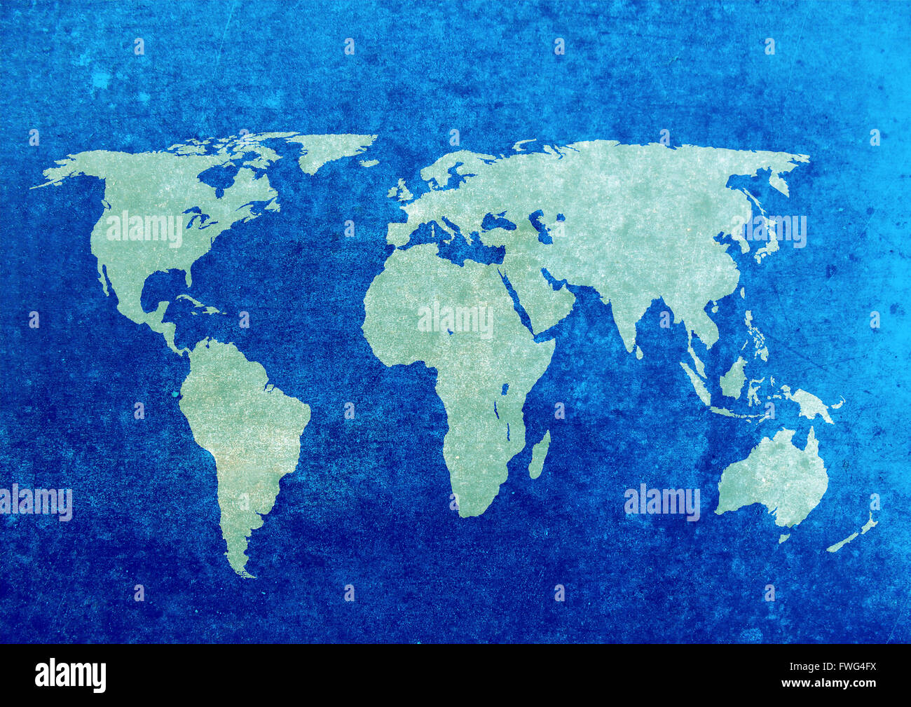 Green and blue world map hi-res stock photography and images - Alamy