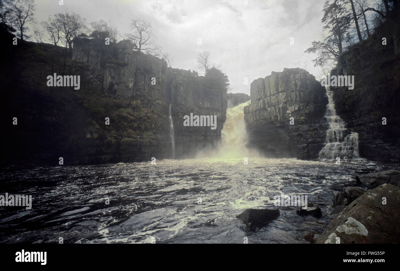 High Force waterfall, the highest waterfall in England, in Durham ...