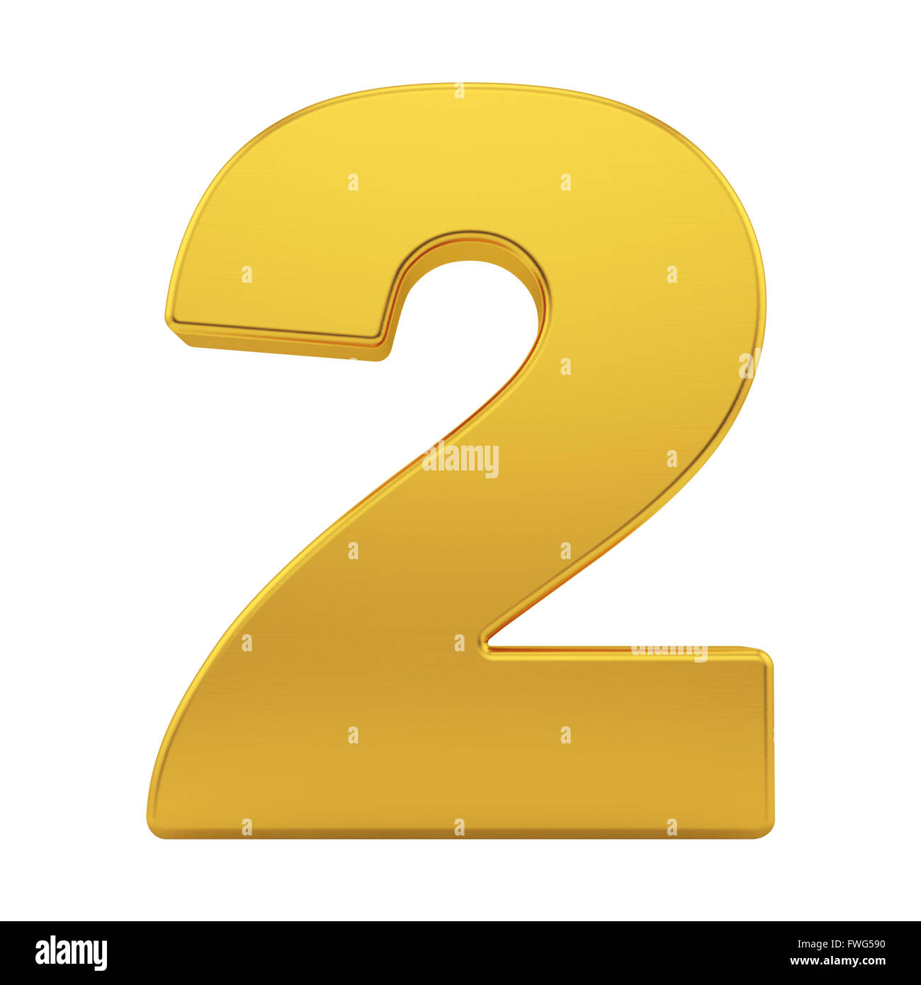the number 2 with brushed gold texture Stock Photo - Alamy