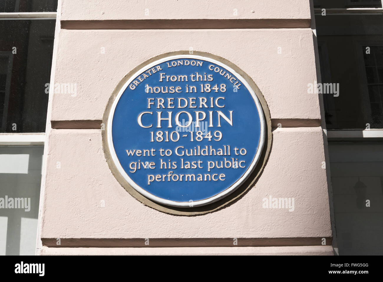 Commemorative blue plague of on the wall in London, England, United ...