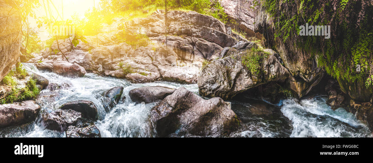 beautiful mountain waterfall Stock Photo - Alamy