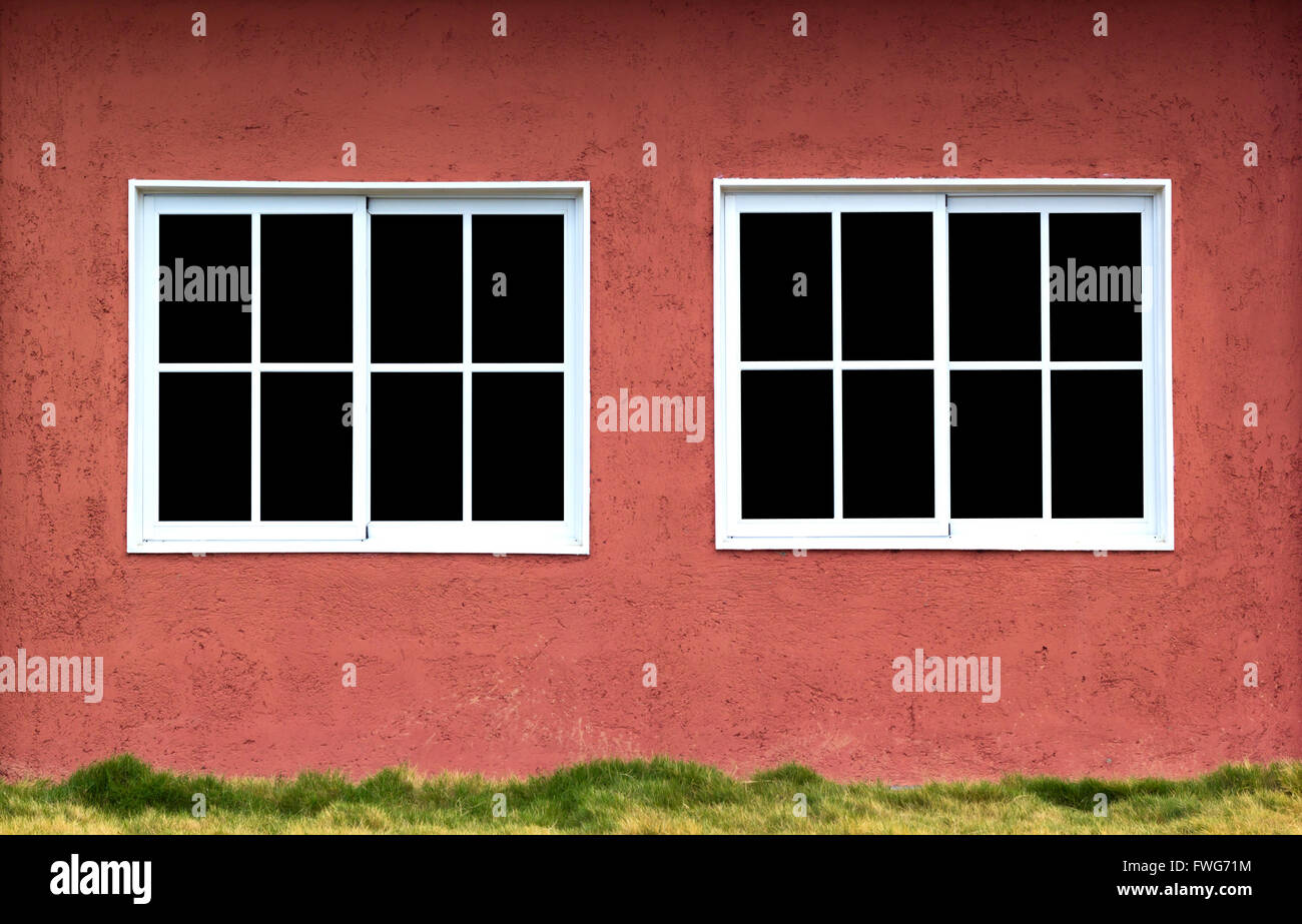 Two identical windows house Stock Photo - Alamy