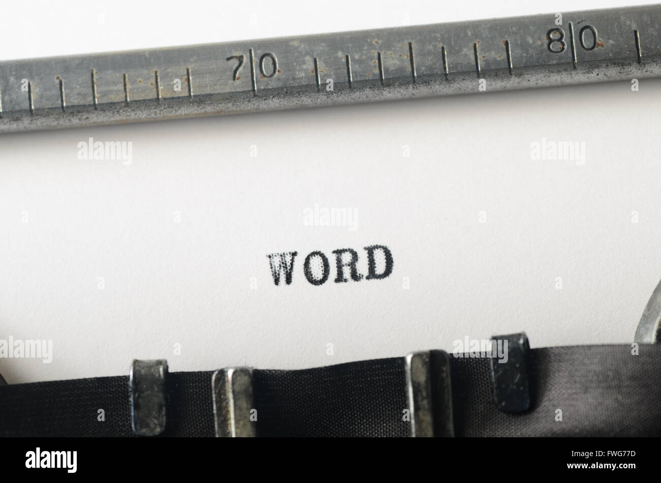 word word typed on old typewriter Stock Photo - Alamy